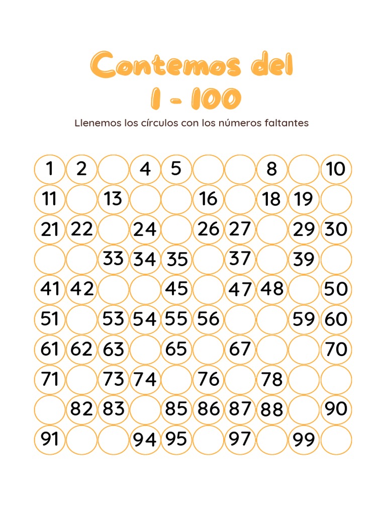 Count To 100 Worksheet | PDF