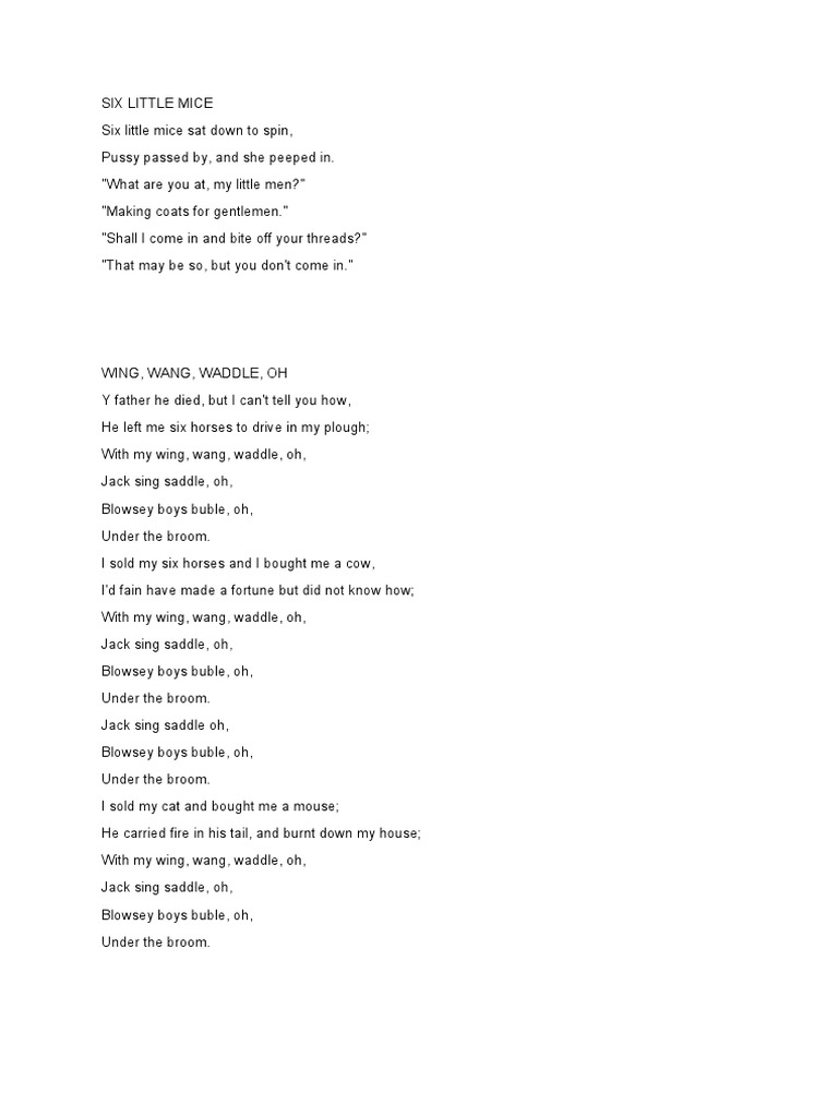 Six Little Mice | PDF