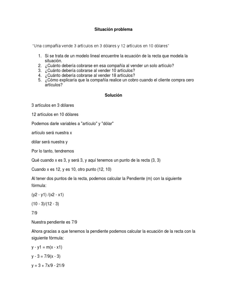 Problema Funcion Lineal | PDF