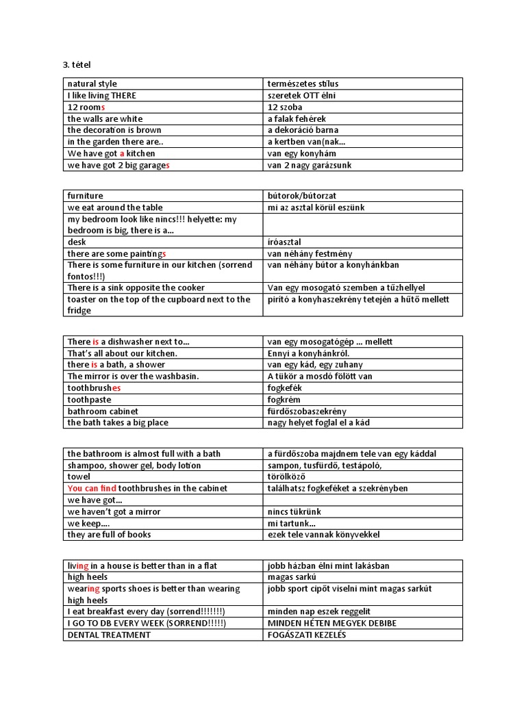 3.-Tétel Angol | PDF