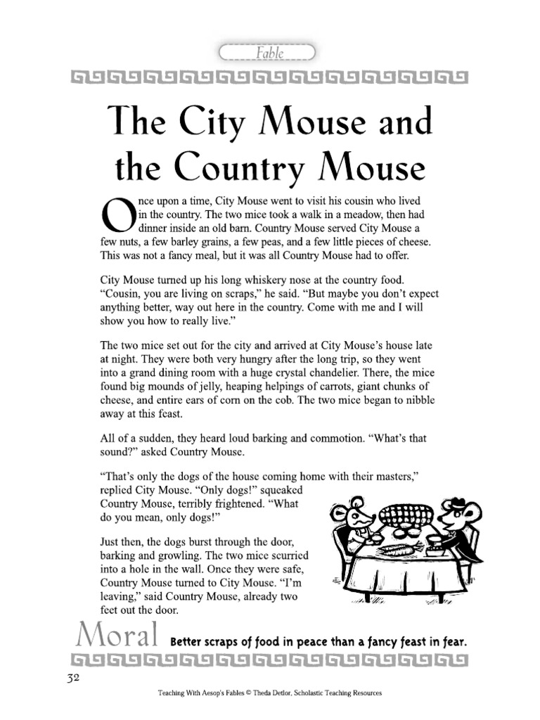 The City Mouse and The Country Mouse | PDF