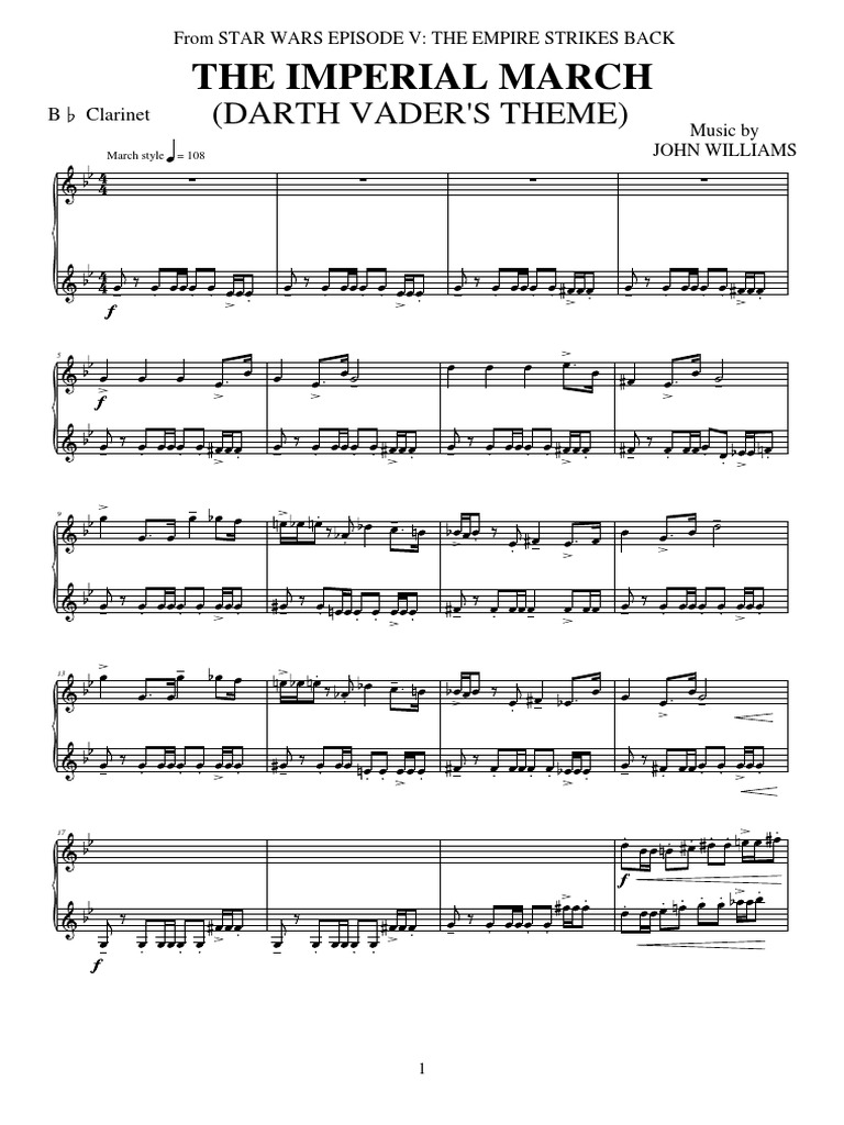 Imperial March Clarinet Sheet Music | PDF