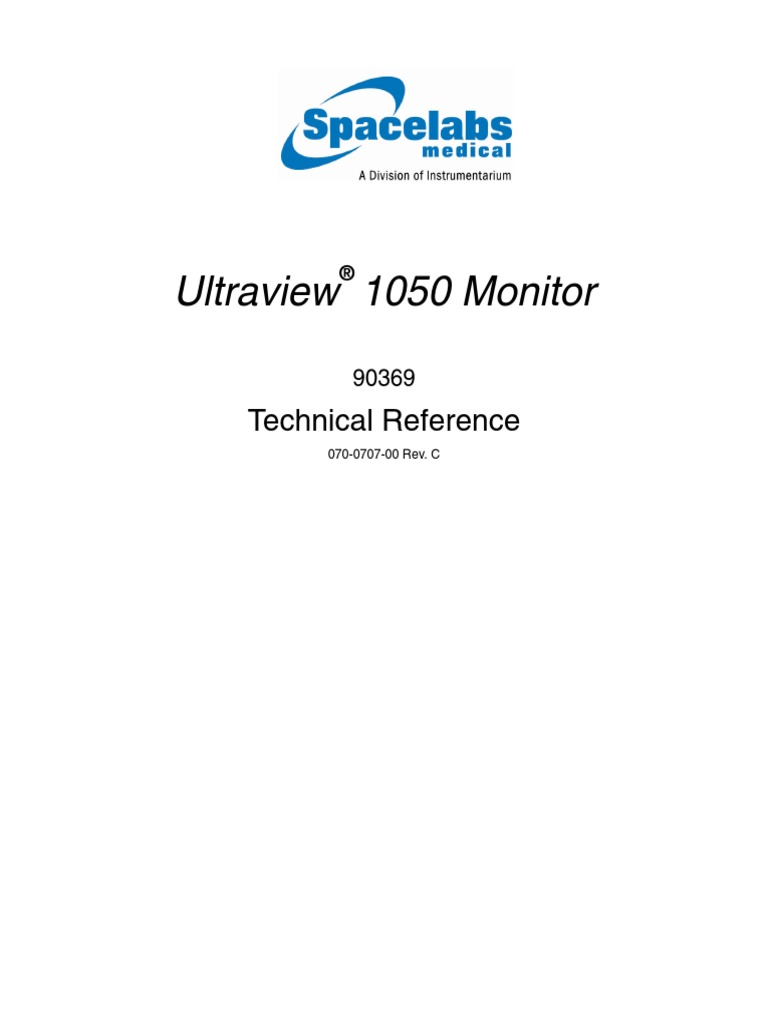 Spacelabs 90369 Monitor Ultraview 1050 - Technical Reference | PDF | Electricity | Electrical ...