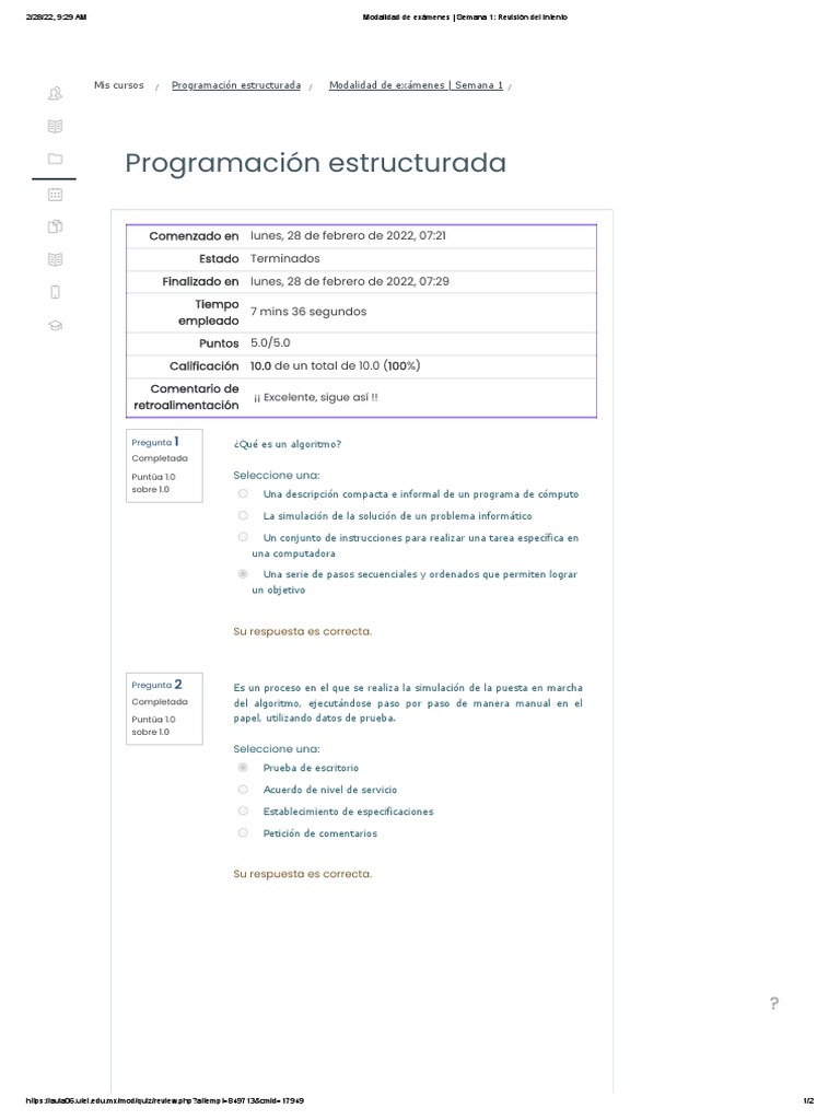 Modalidad de Exámenes _ Semana 1_ Programacion_Estructurada | PDF | Algoritmos | Programación de ...