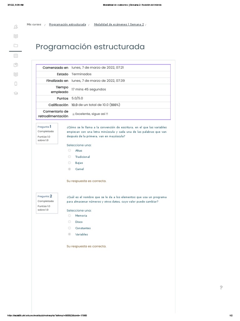 Modalidad de Exámenes - Semana 2 - Programacion - Estructurada | PDF | C Sharp (lenguaje de ...