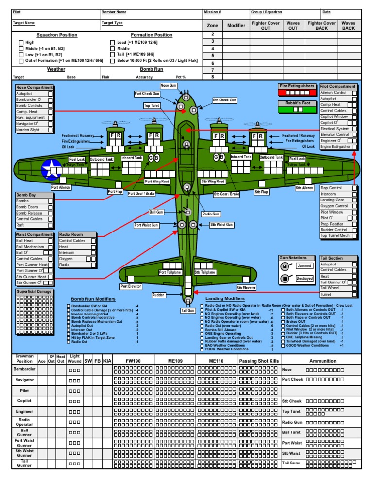 B-17 Game Sheet | PDF