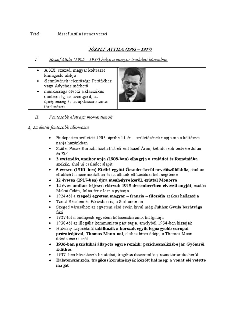 József A. Élete Munkássága | PDF