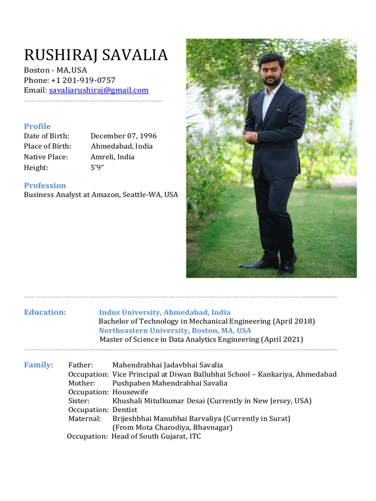 Rushiraj Biodata | PDF | Science