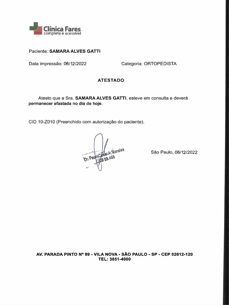 ATESTADO Sus | PDF