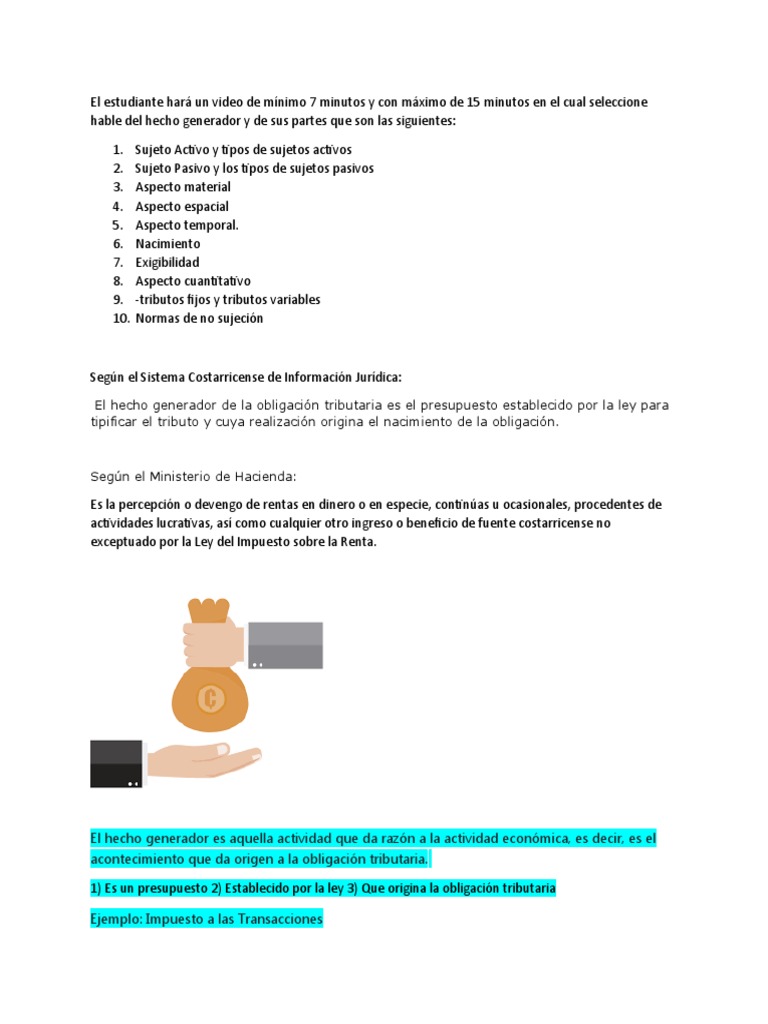 Hecho Generador y de Sus Partes | PDF | Impuestos | Economias