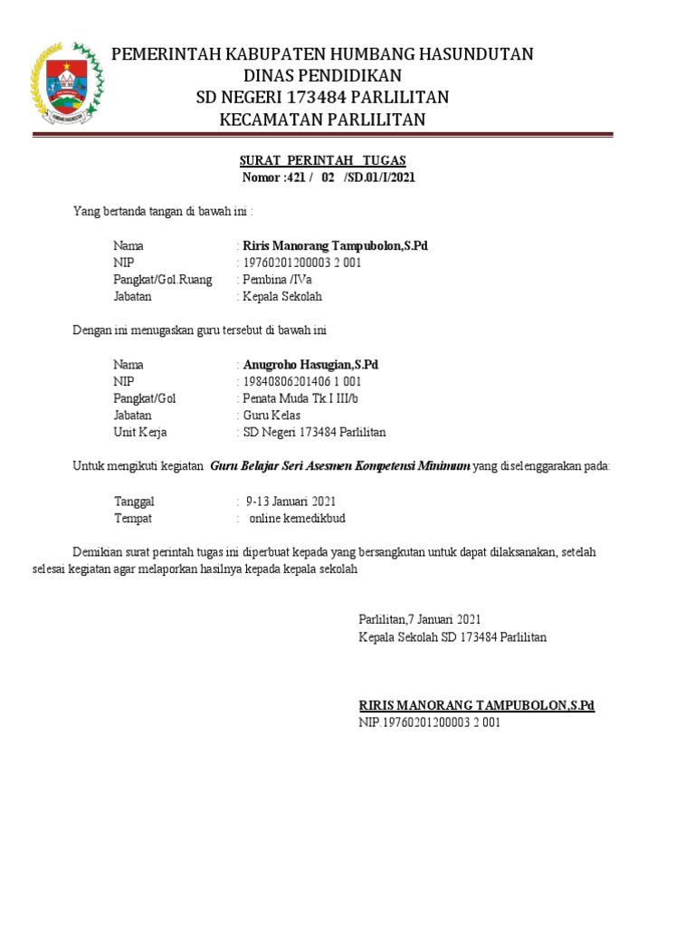 Surat Perintah Tugas (SPT) Aaa | PDF