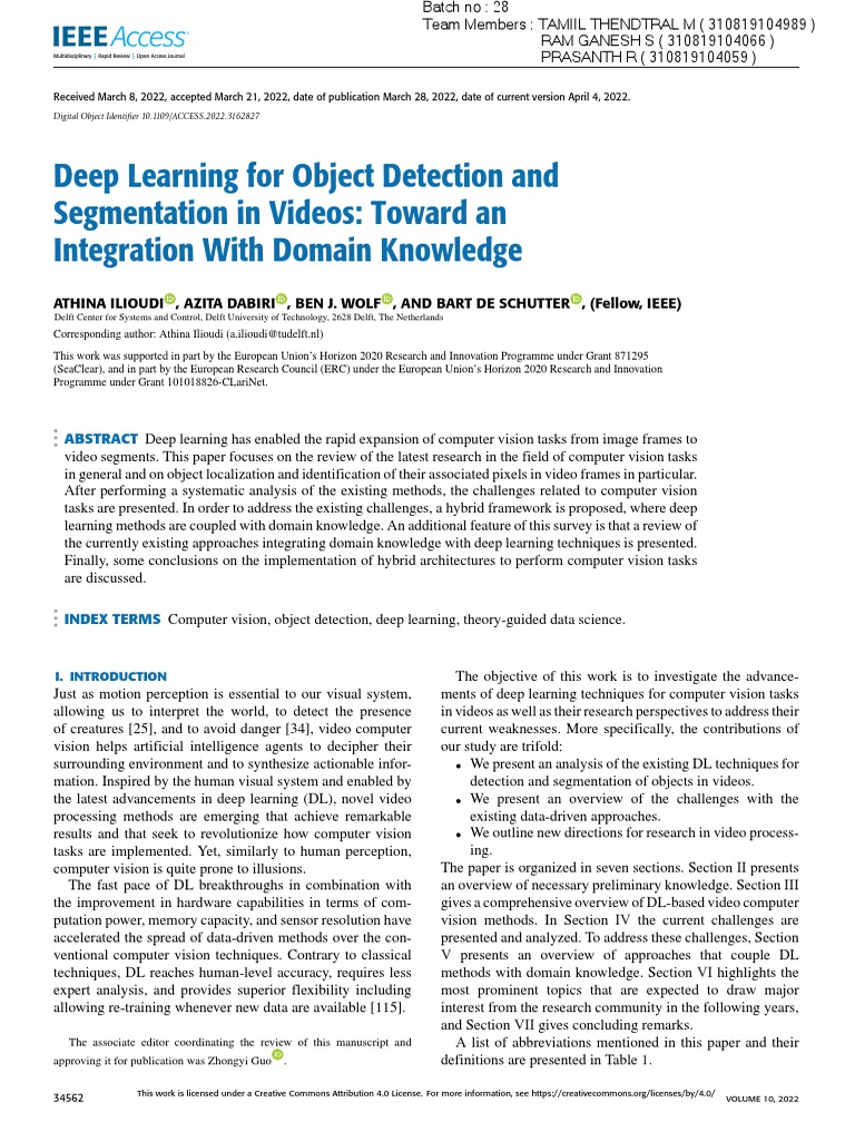 Deep Learning For Object Detection and Segmentation in Videos Toward An Integration With Domain ...