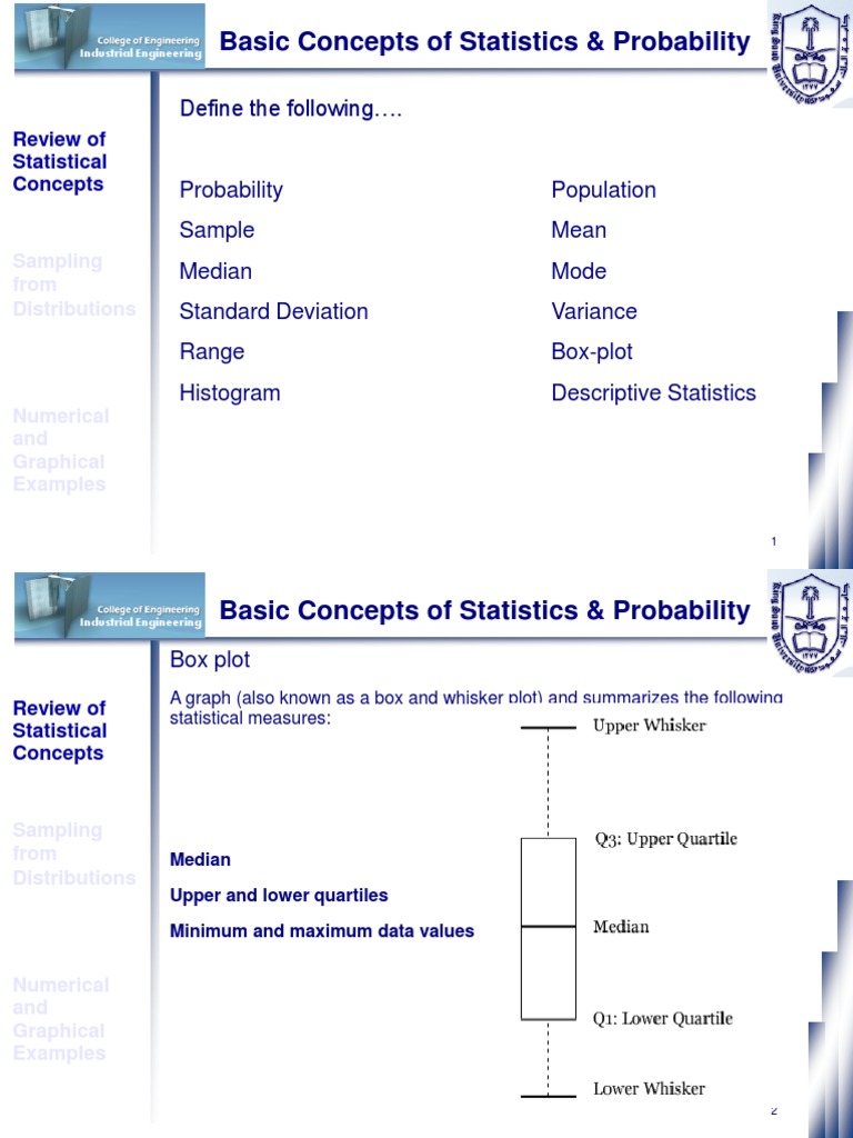 Basic Concepts of Statistics and Probability (2 of 3) | PDF | Chi ...