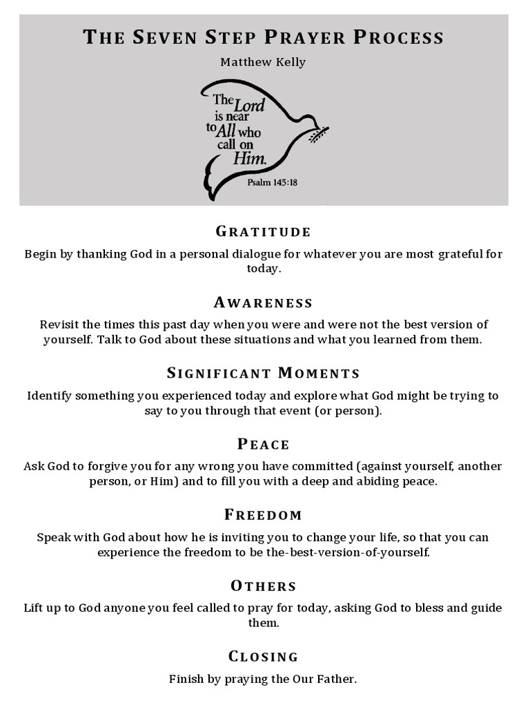 Seven Steps Prayer Process Matthew Kelly | PDF