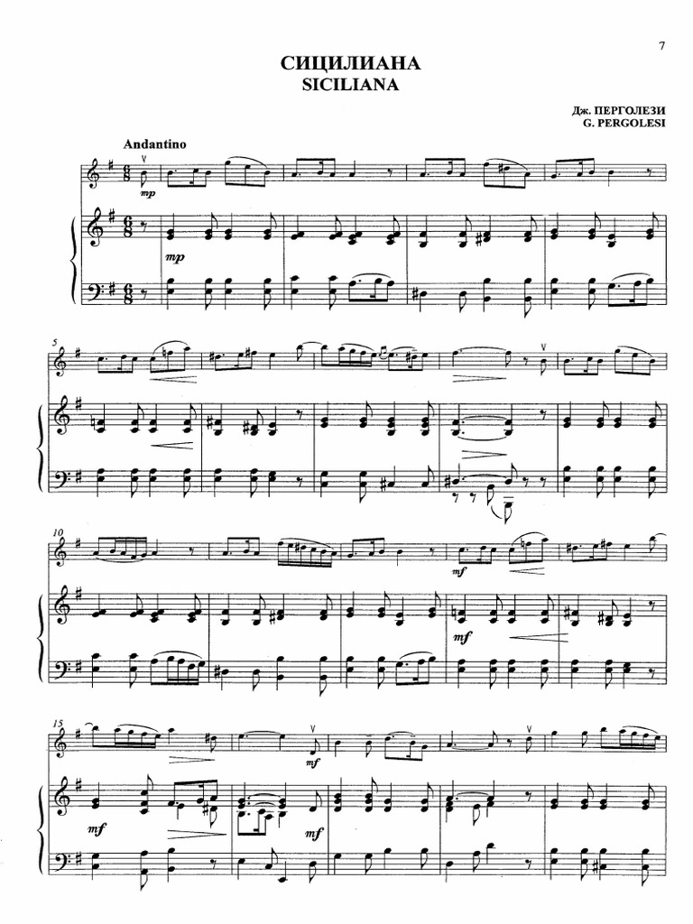Pergolesi Siciliana Violin | PDF