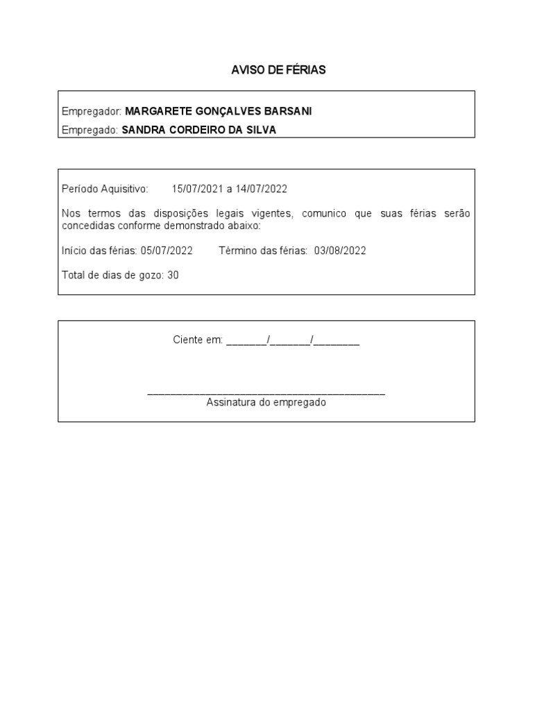 Aviso de Ferias | PDF
