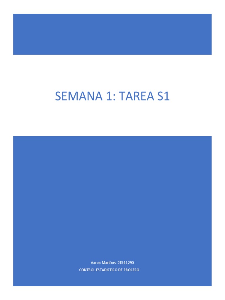 Tarea S1 Aaron Martinez 21541290 Control Estadistica | PDF