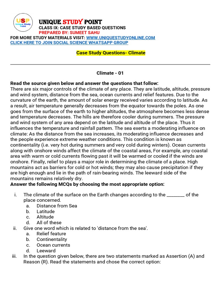 Usp Case Study Climate | PDF | Wound | Monsoon