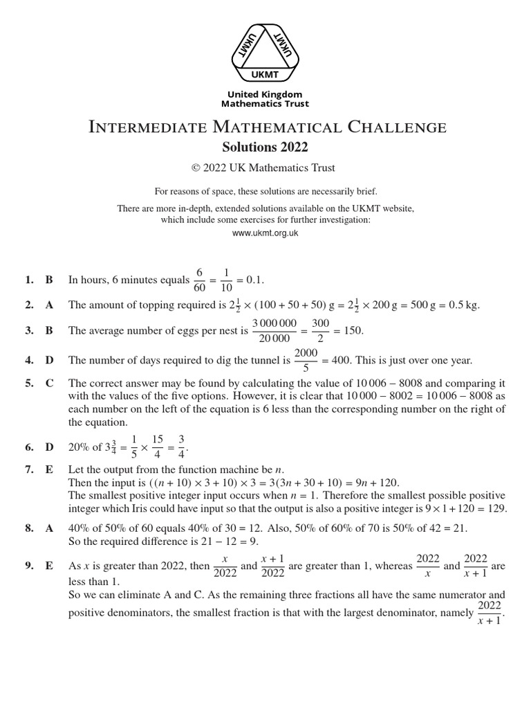 IMC 2022 Solutions | PDF | Area | Triangle