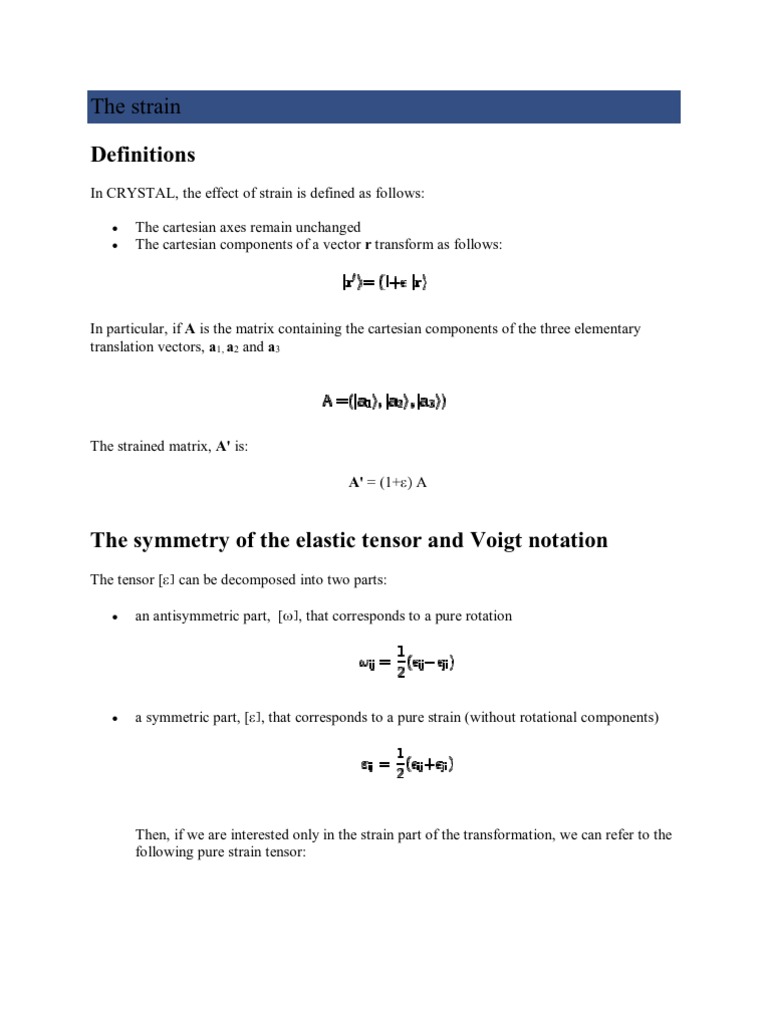 Strain Effects and Elastic Tensor Calculation for ZnO | PDF | Tensor | Euclidean Vector