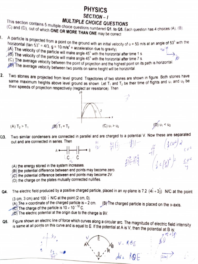 Jee Adv Paper1 | PDF | Metrology | Physical Quantities