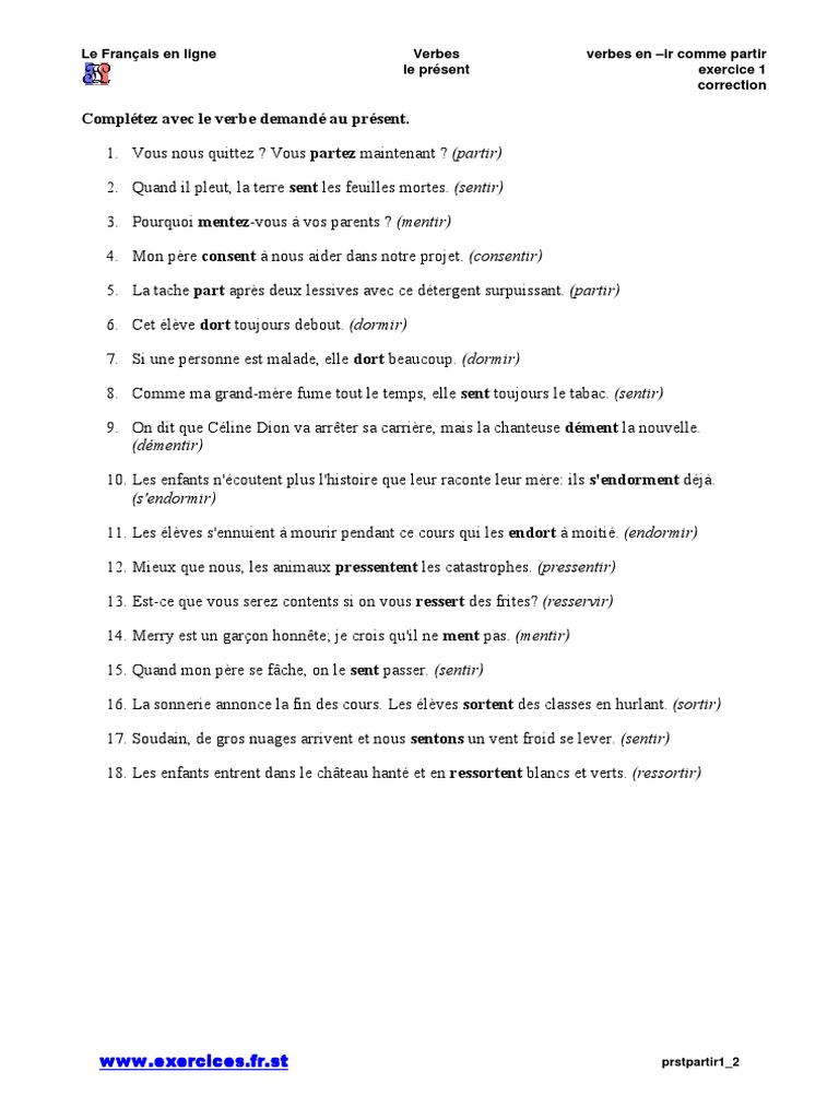 Activity 3 - Ir Verbs Like Partir Memo | PDF