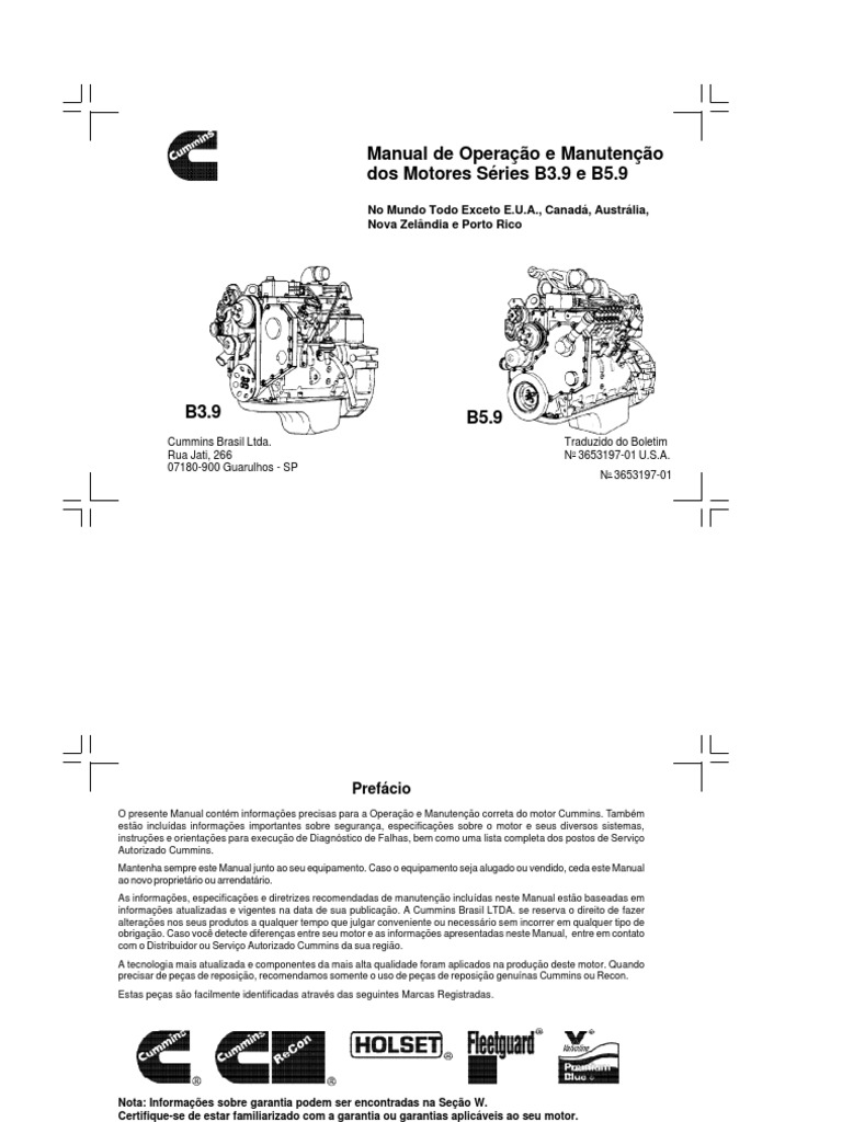 Manual Do Motor Cummins B | PDF | Motores | Cummins