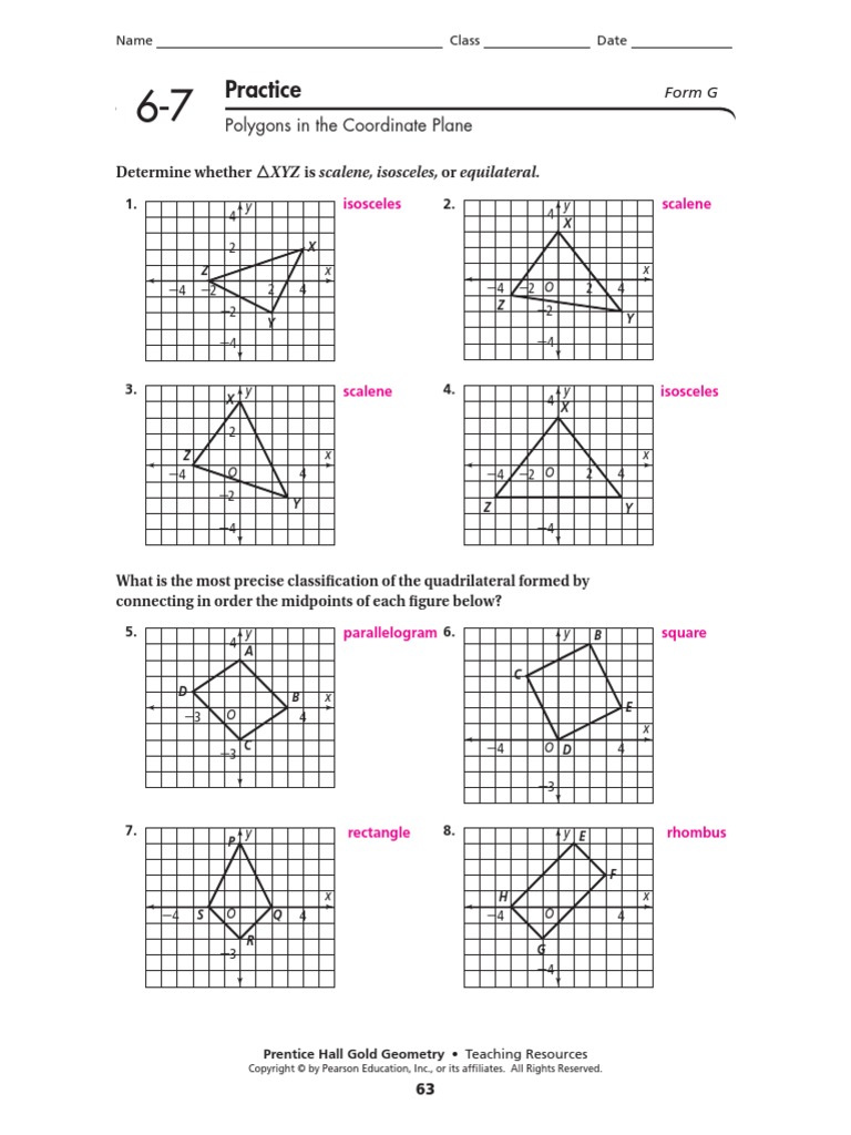 Unit 7 Worksheet Answers | PDF | Rectangle | Geometric Shapes