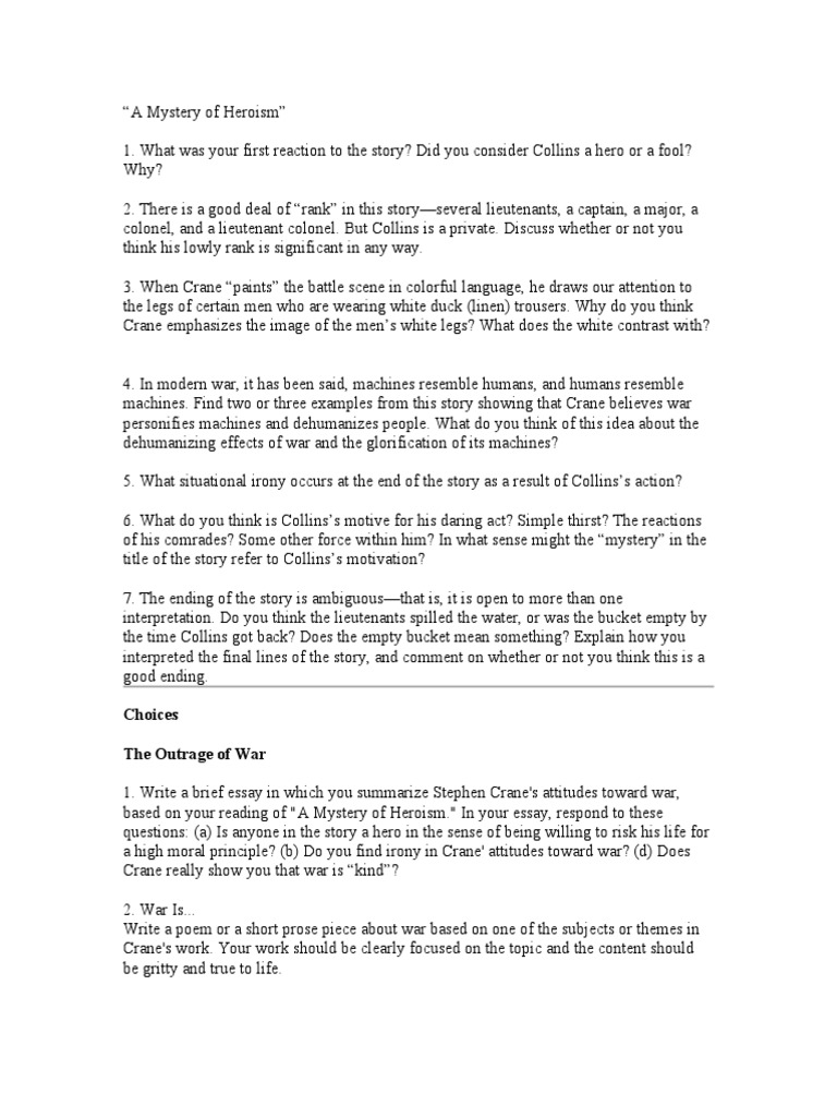 A Mystery of Heroism | PDF