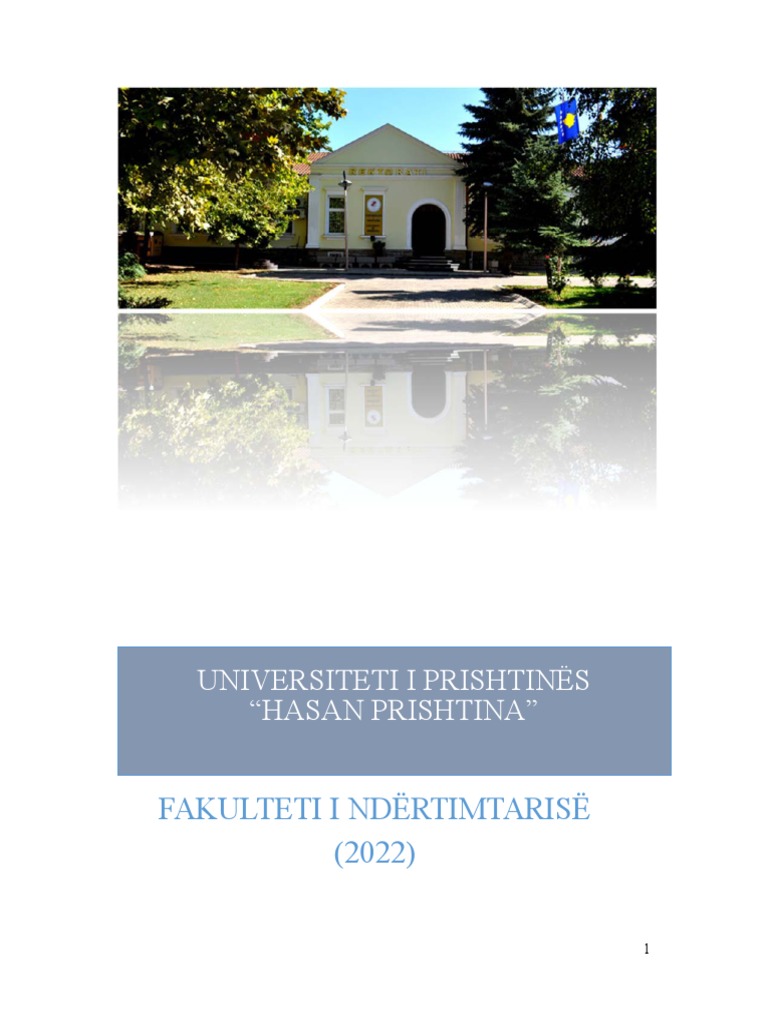 Fakulteti I Ndërtimtarisë (2022) : Universiteti I Prishtinës "Hasan Prishtina" | PDF