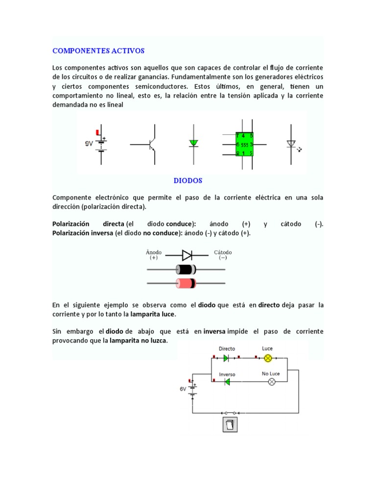 Componentes Activos | PDF | Componente electrónico | Electrónica