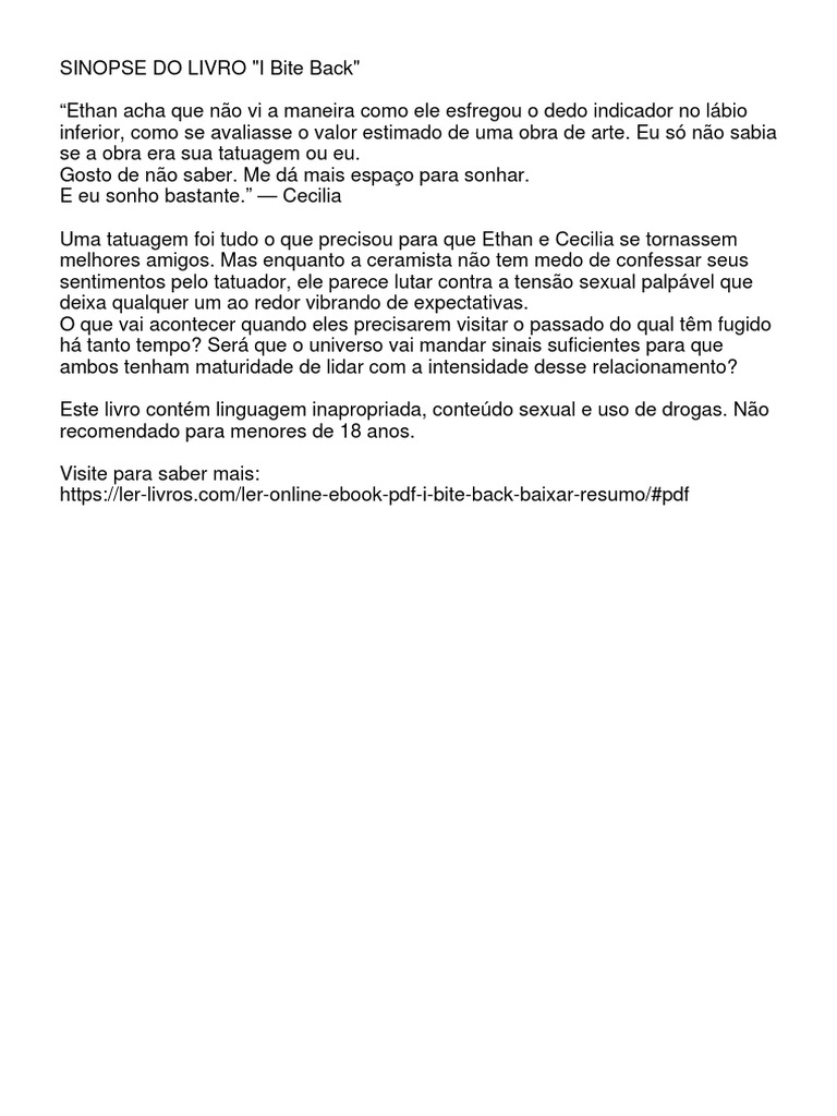 Sinopse de "I Bite Back" | PDF