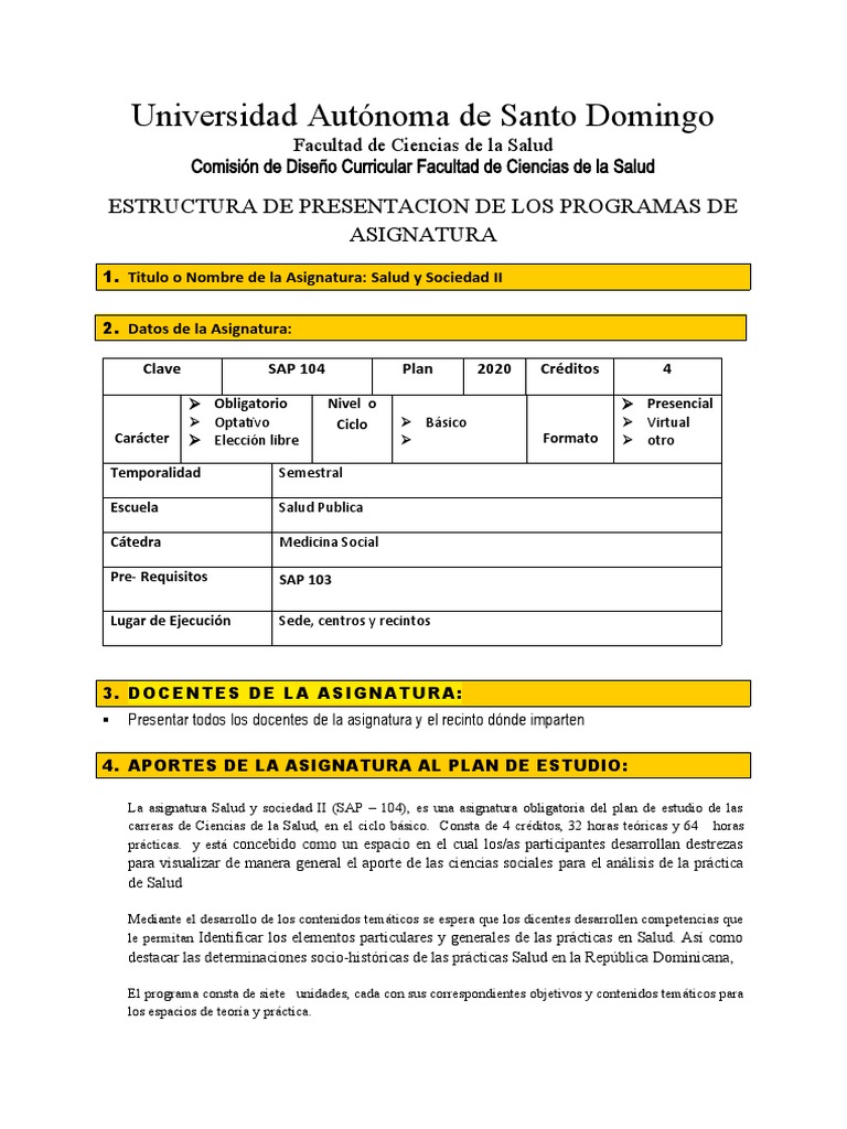 Programa Sap 104 | PDF | República Dominicana | Igualdad social
