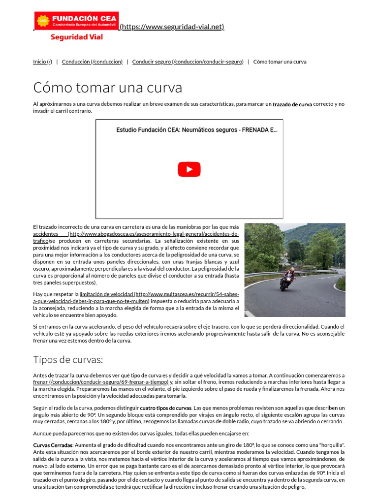 Cómo Tomar Una Curva | PDF | Curva | Vehículos