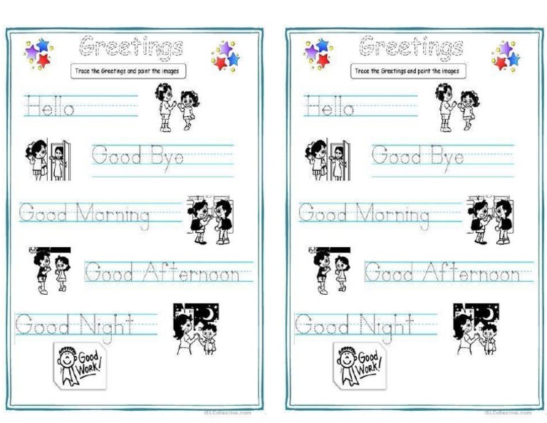 Ficha Saludos en Inglés | PDF