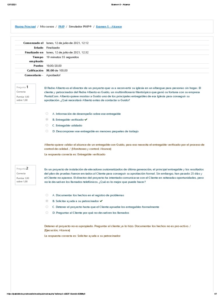 Examen 5 - Alcance | PDF | Software | Planificación