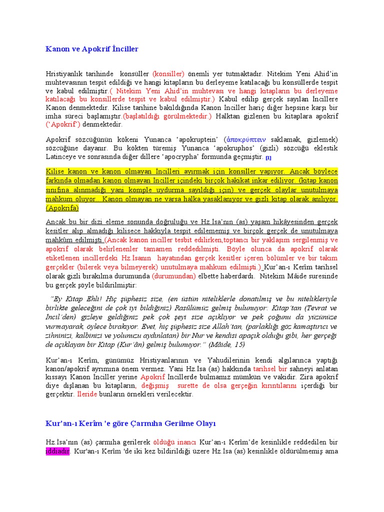 HZ İsa Nın Çarmıha Gerilmediğini Ispat Eden Apokri | PDF