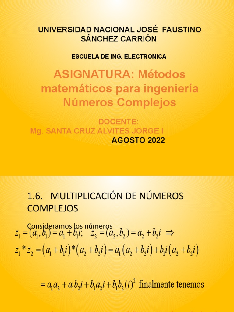 Multiplicación y División (N.C.) | PDF | Número complejo | Álgebra abstracta