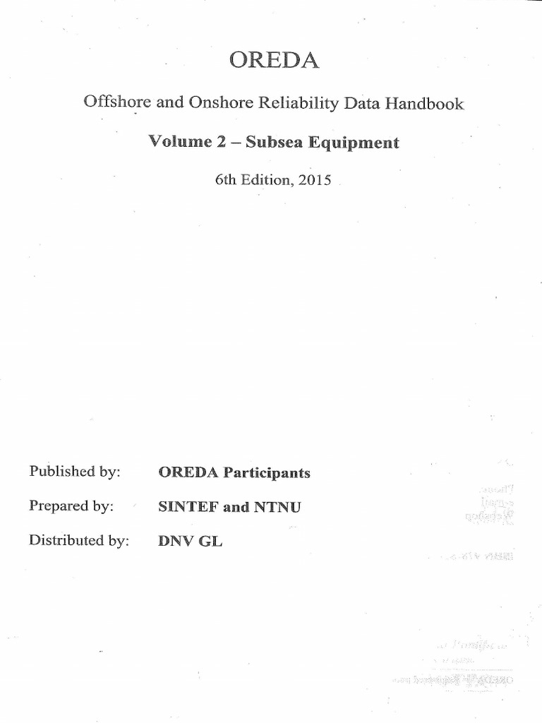 OREDA Volumen 2 - Subsea Equipment | PDF