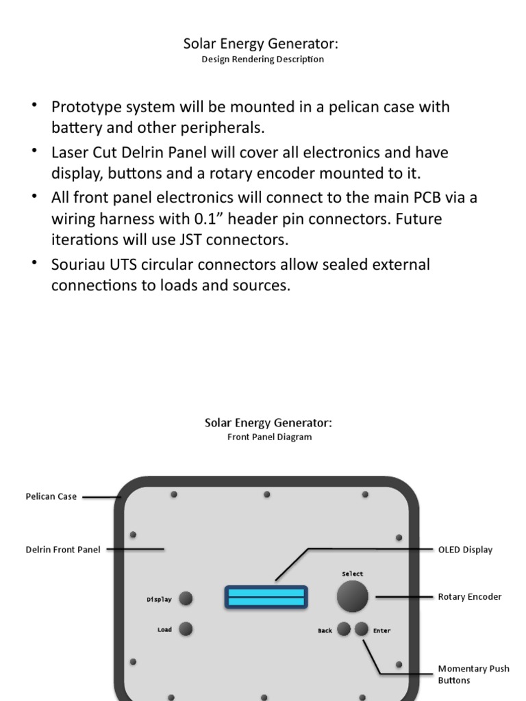 Solar Generator Design Overview | PDF | Microcontroller | Electrical ...