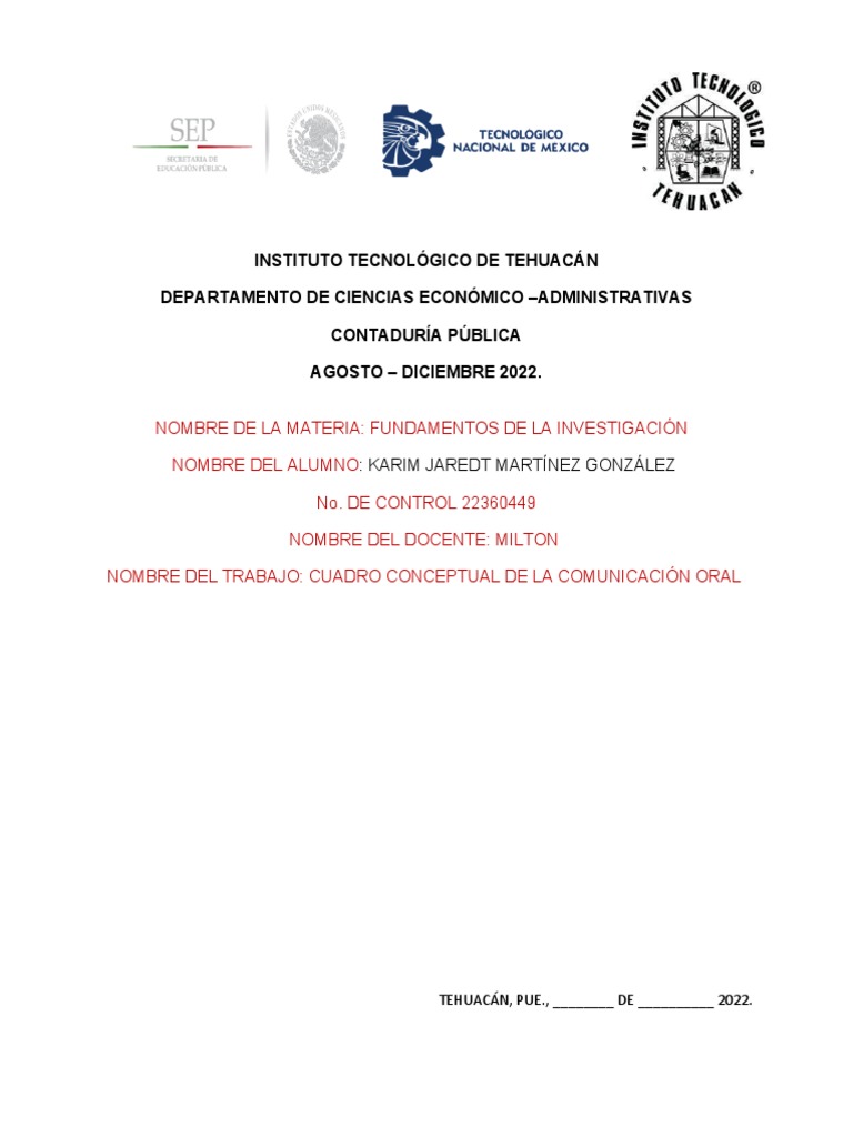 Instituto Tecnológico de Tehuacán Departamento de Ciencias Económico ...