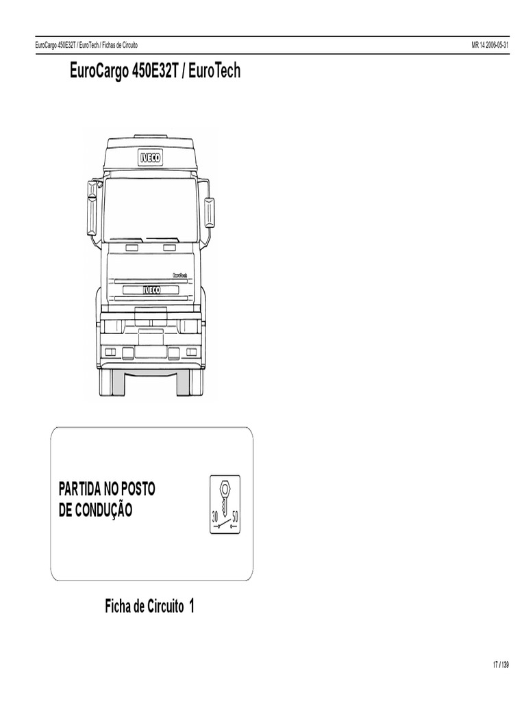 MR 14 EuroCargo 450E32T EuroTech Fichas Circuito Esquema 017 080 | PDF | Relé | Rede elétrica