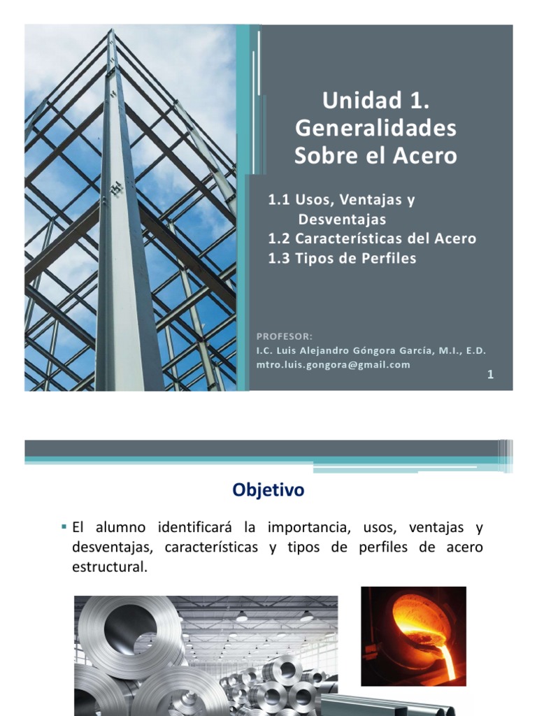 S01 Tema 1.1, 1.2 y 1.3 (Usos, Ventajas, Desventajas, Caracteristicas y Perfiles de Acero) | PDF ...