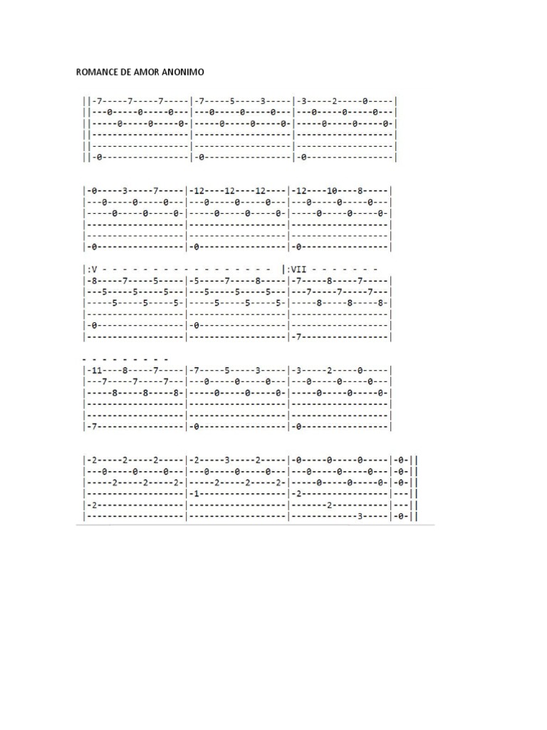 Romance de Amor Anonimo Tablatura | PDF