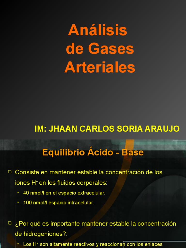 Análisis de Gases Arteriales: Im: Jhaan Carlos Soria Araujo | PDF ...