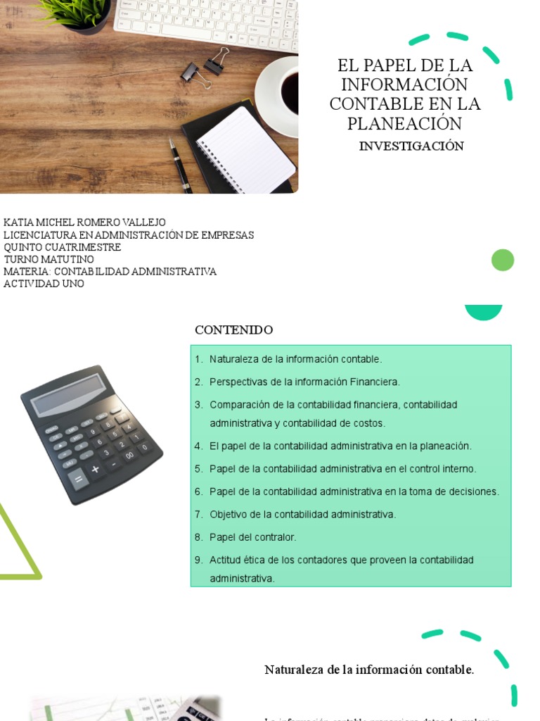 El Papel De La Información Contable En La Planeación Pdf