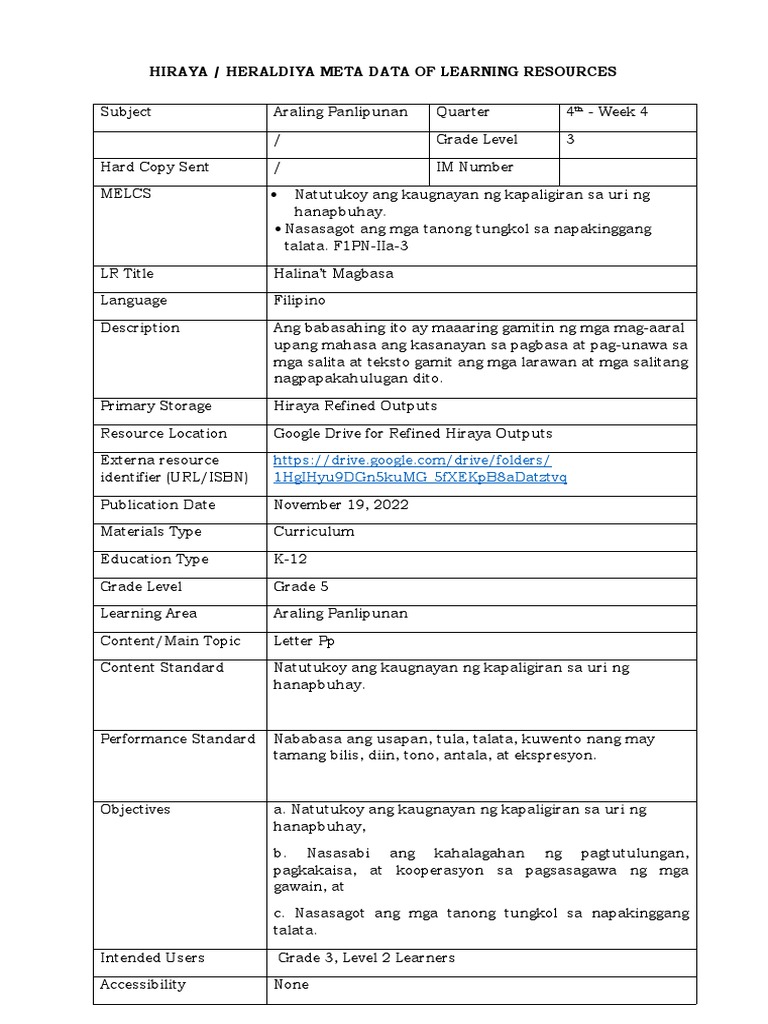 Meta-Data-Letter P (Level 2) | PDF | Metadata | Data Management