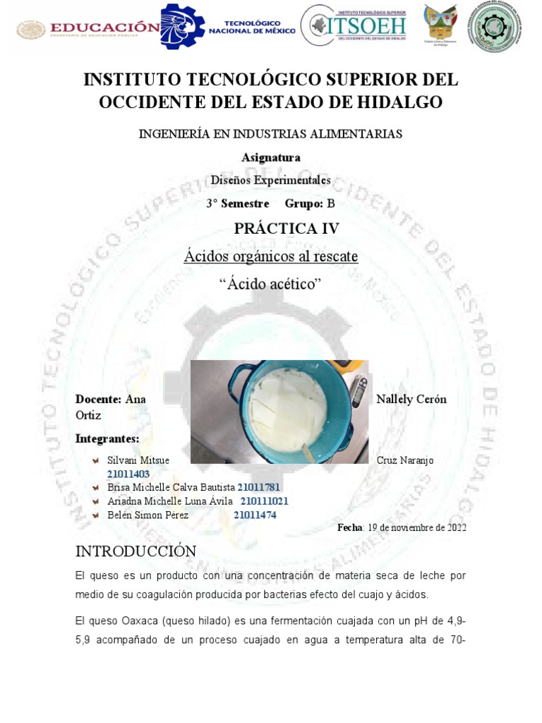 Informe de Práctica Queso | PDF | Queso | Valoración
