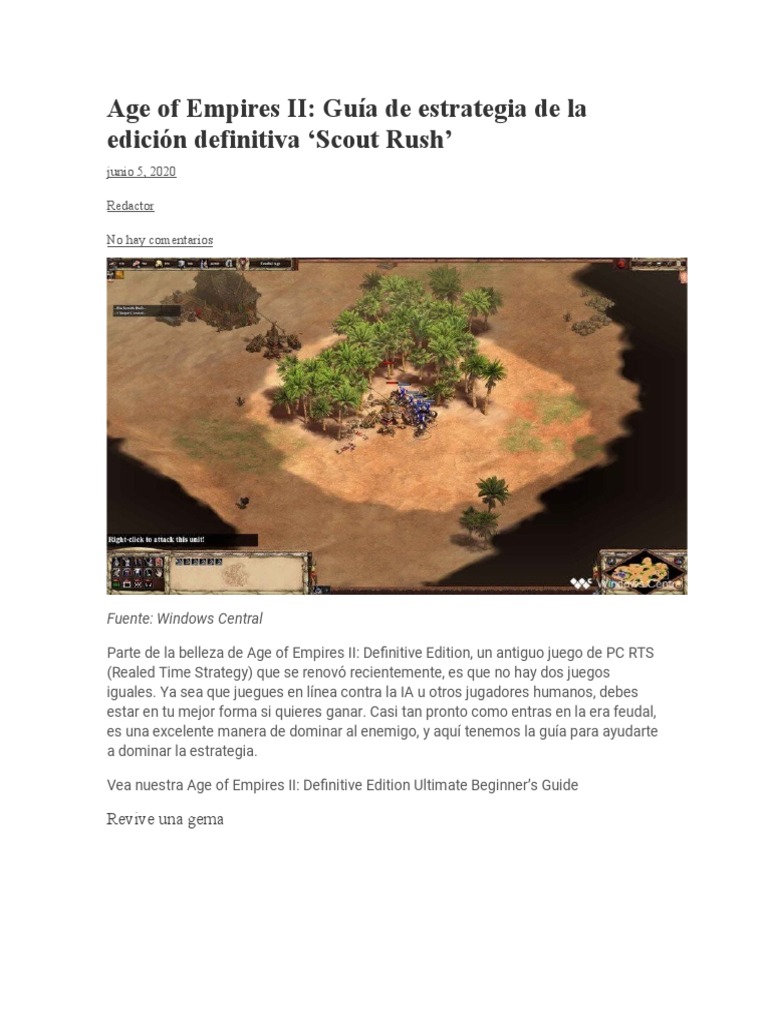Estrategia Scout Rush en AOE II | PDF | Cerco | Caballería