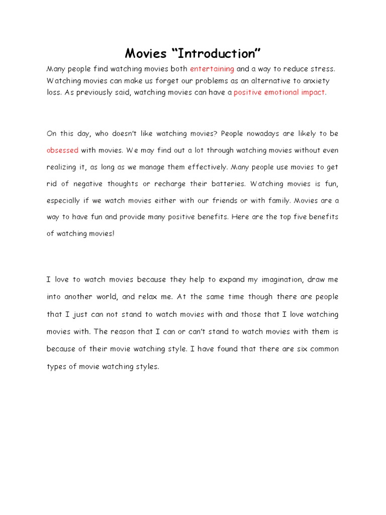 Movies "Introduction" | PDF